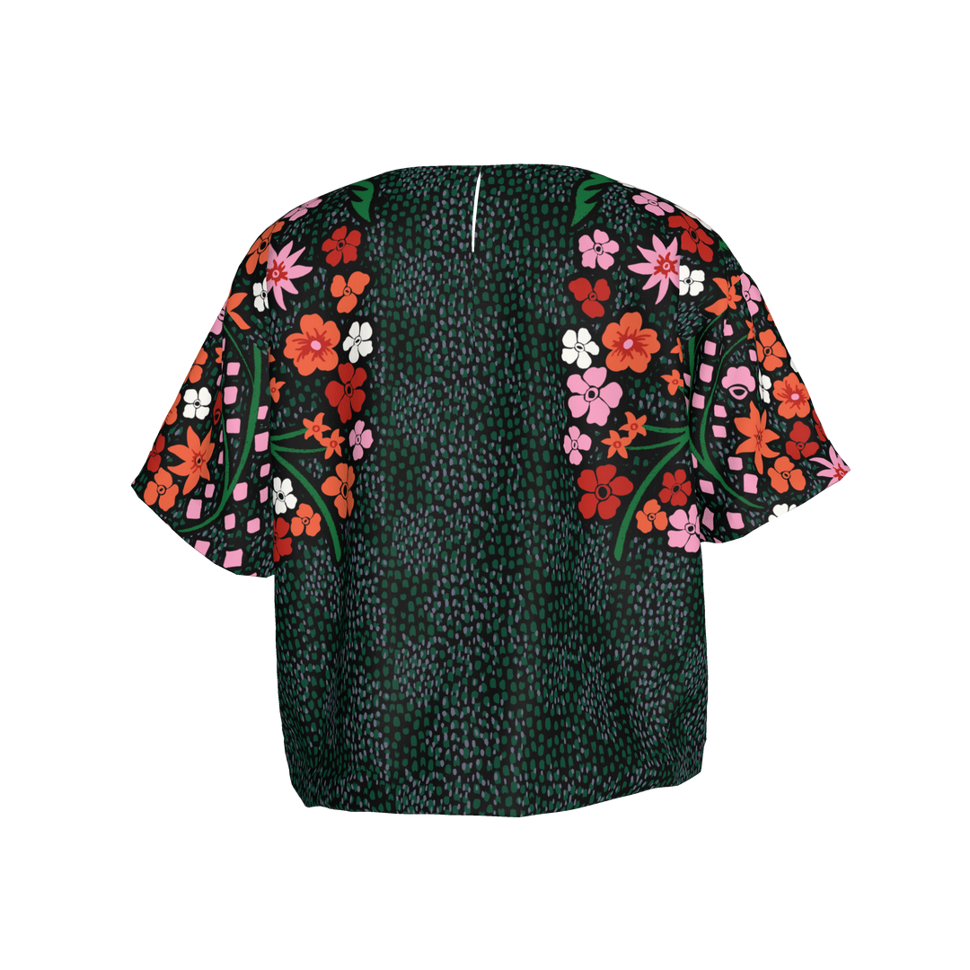 Eden Tee in Lightweight Cotton | Emerald Baroque Floral – Tucker