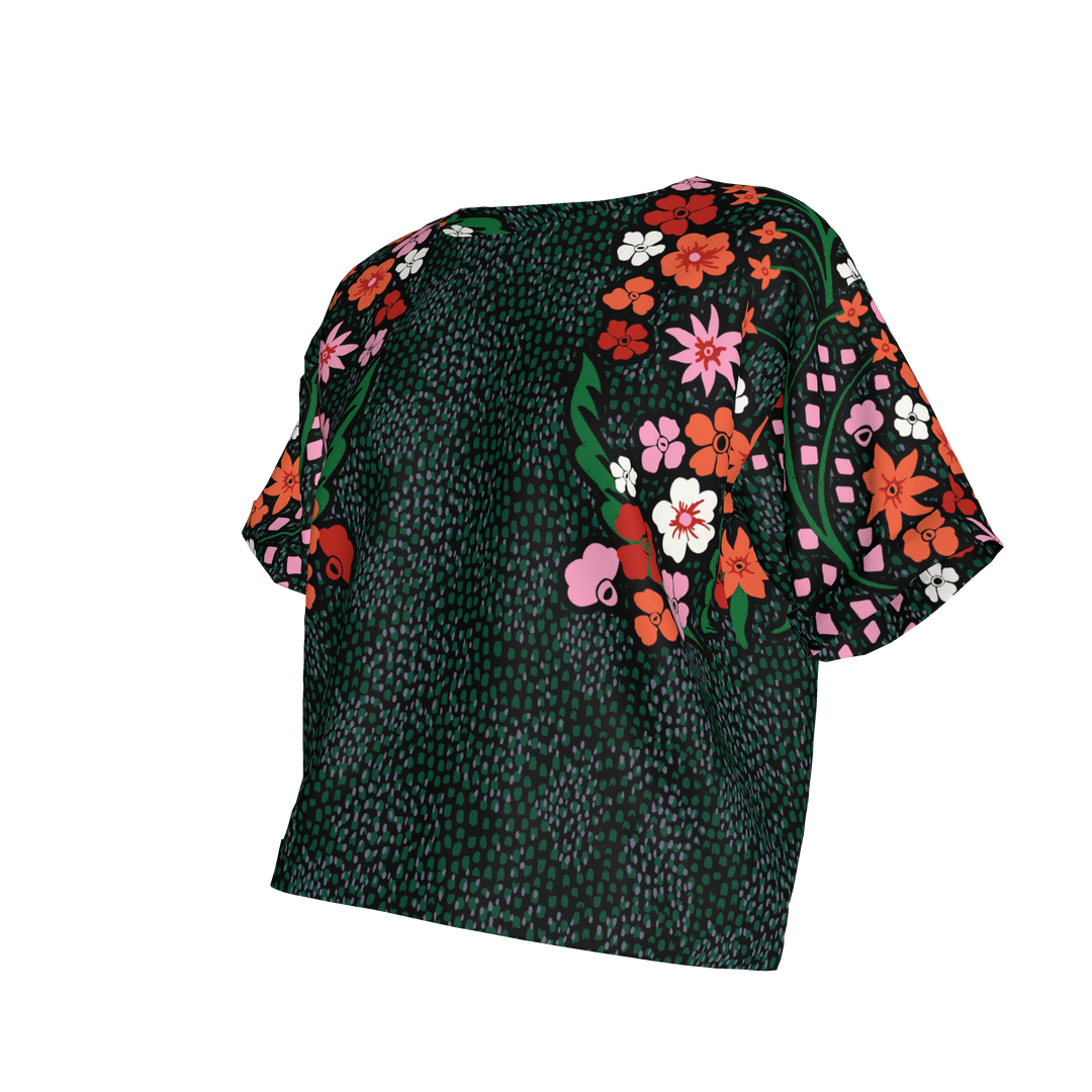 Eden Tee in Lightweight Cotton | Emerald Baroque Floral – Tucker