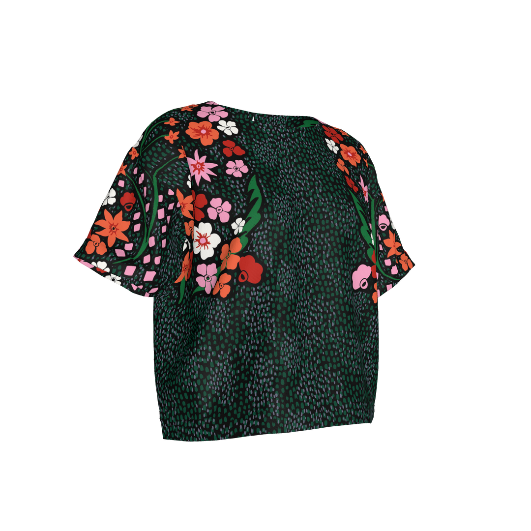 Eden Tee in Lightweight Cotton | Emerald Baroque Floral – Tucker